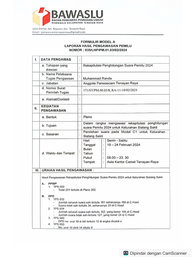 Form A Rekap SS | PDF