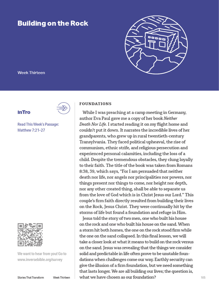 Building On The Rock: Intro | PDF