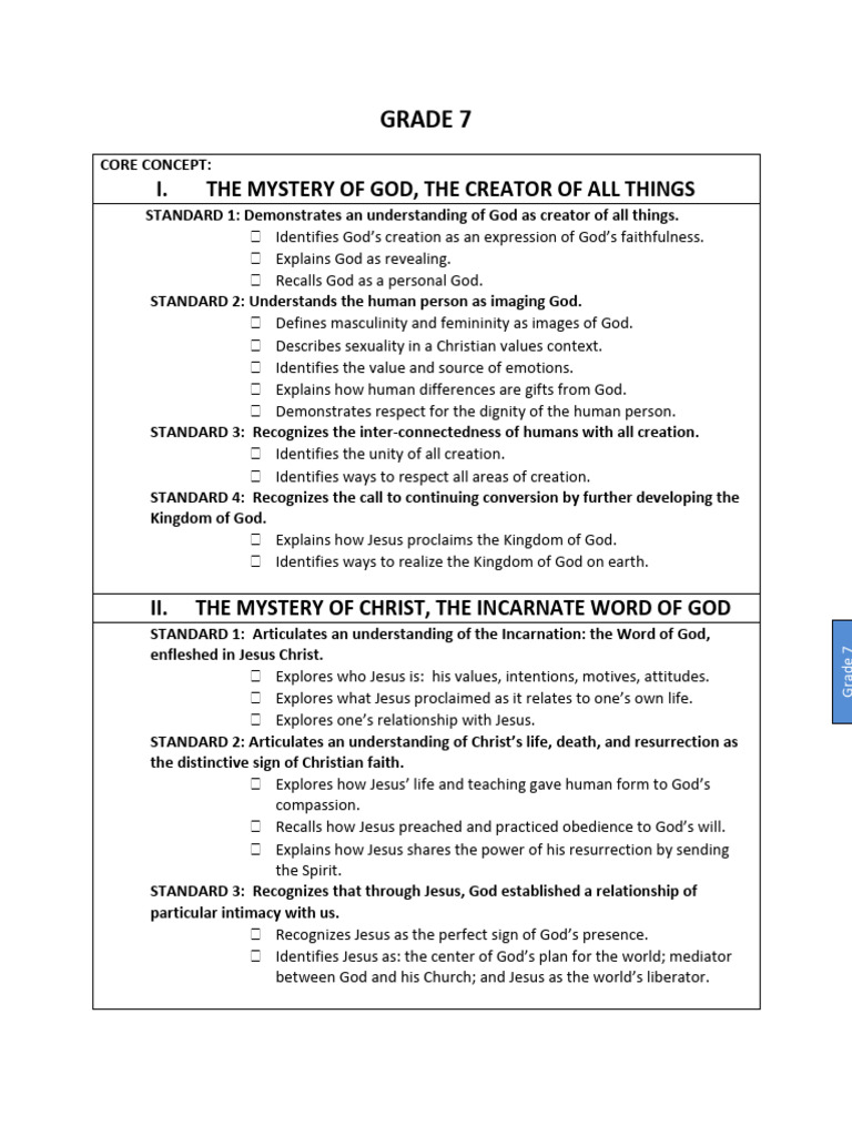 Grade 7 Curriculum | PDF