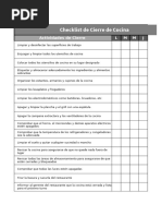 Check List de Cierre de Cocina | PDF | Cocina, comidas y vino | Salud y ...