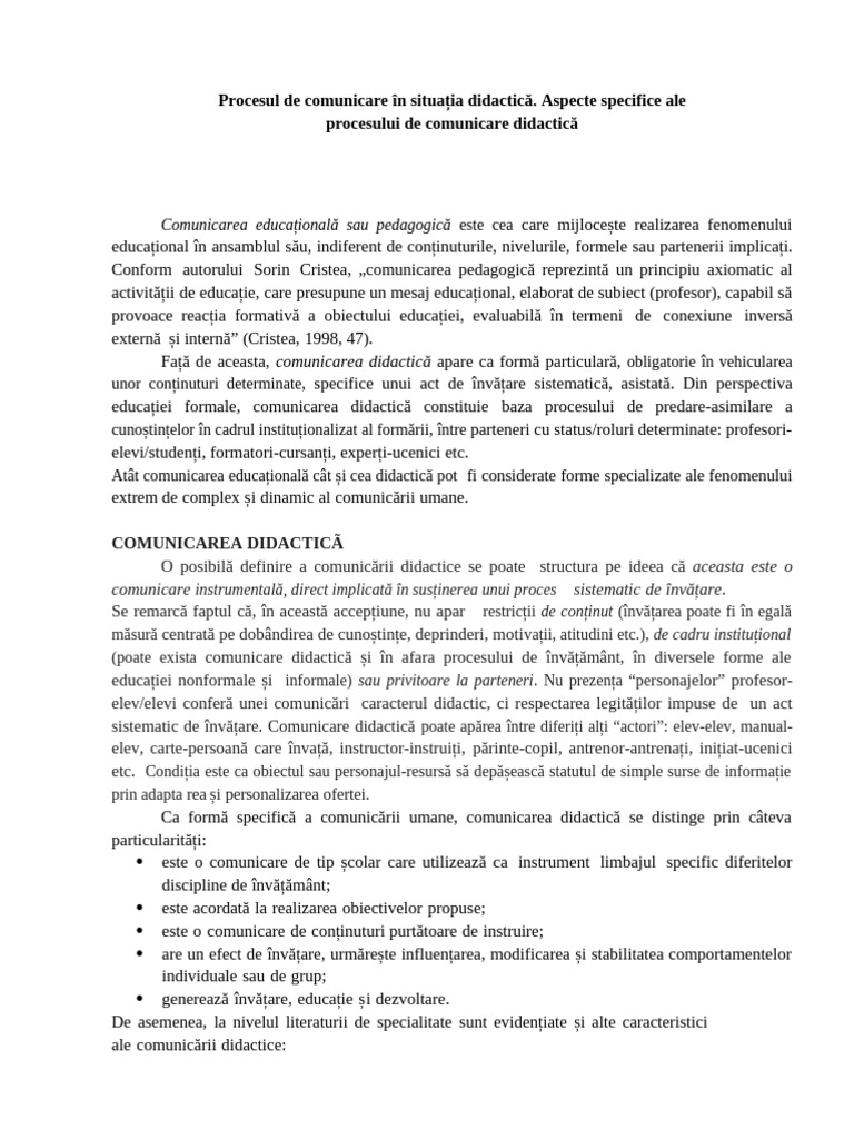 Comunicarea Didactică | PDF