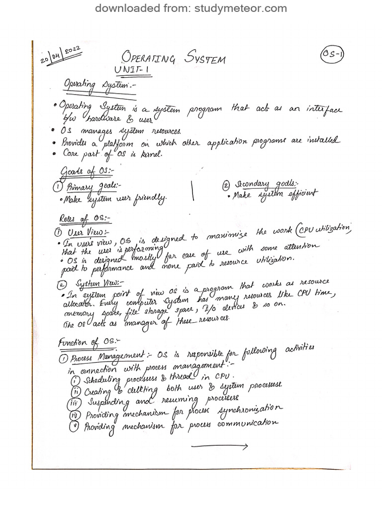Operating System Unit-1 f1 | PDF Operating System Unit-1 f1 | PDF