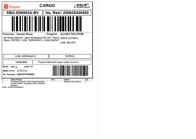 Label Pengiriman-116 | PDF