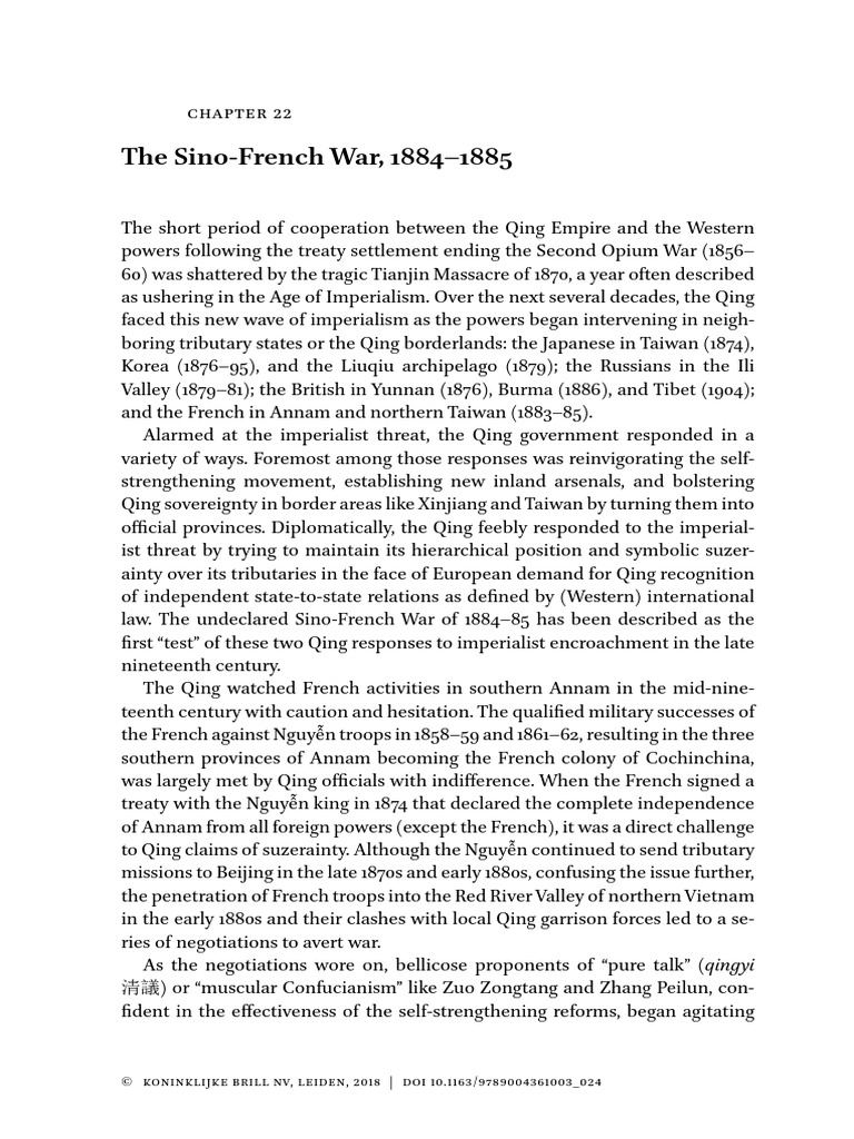 Sino-French War Overview: 1884-1885 | PDF | Qing Dynasty | China
