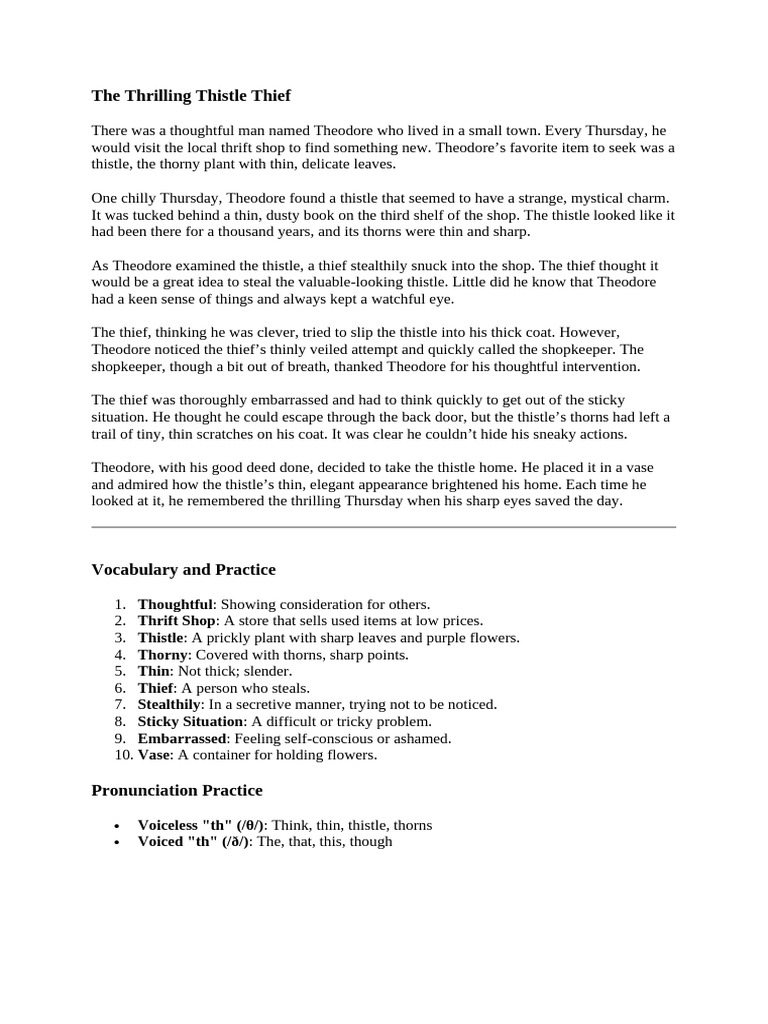 TH Sound Practice | PDF