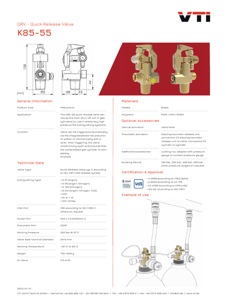 Data-Sheet - K85-55 Quick Release Valve - 2023-01-10-1 | PDF