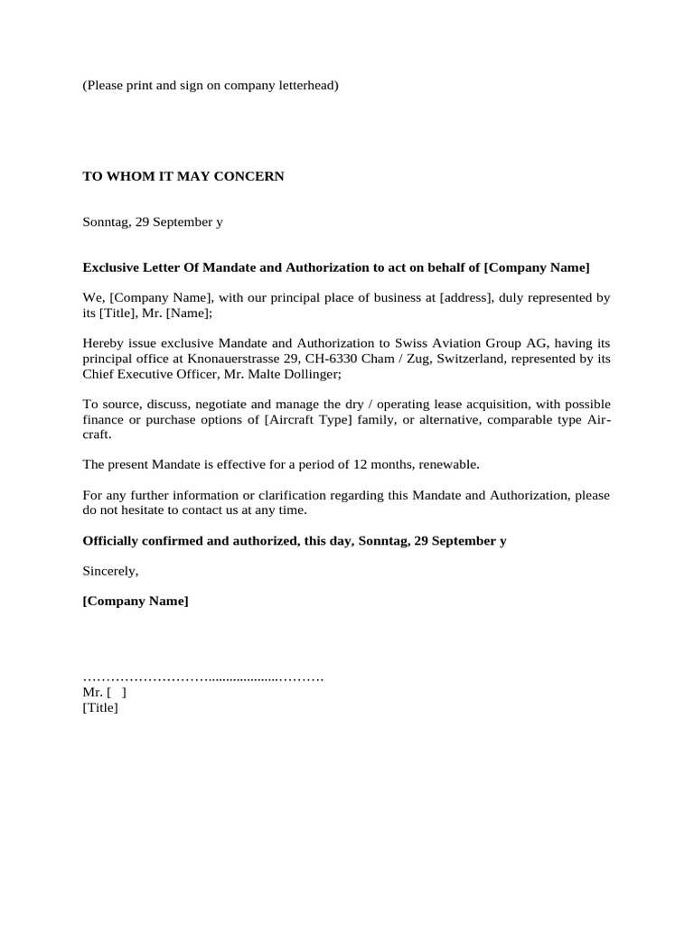 2024-2 - Draft - SAG - ( ) - Mandate-Letter - Aircraft - Purchase-Lease ...