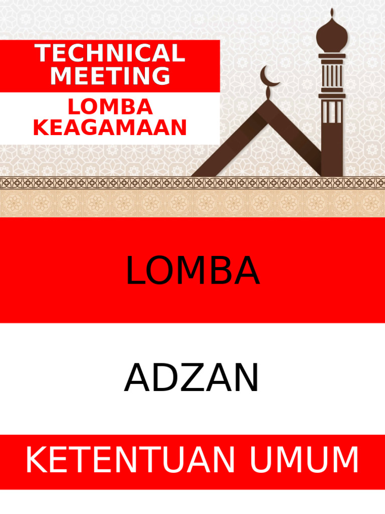 Technical Meeting Lomba Keagamaan | PDF