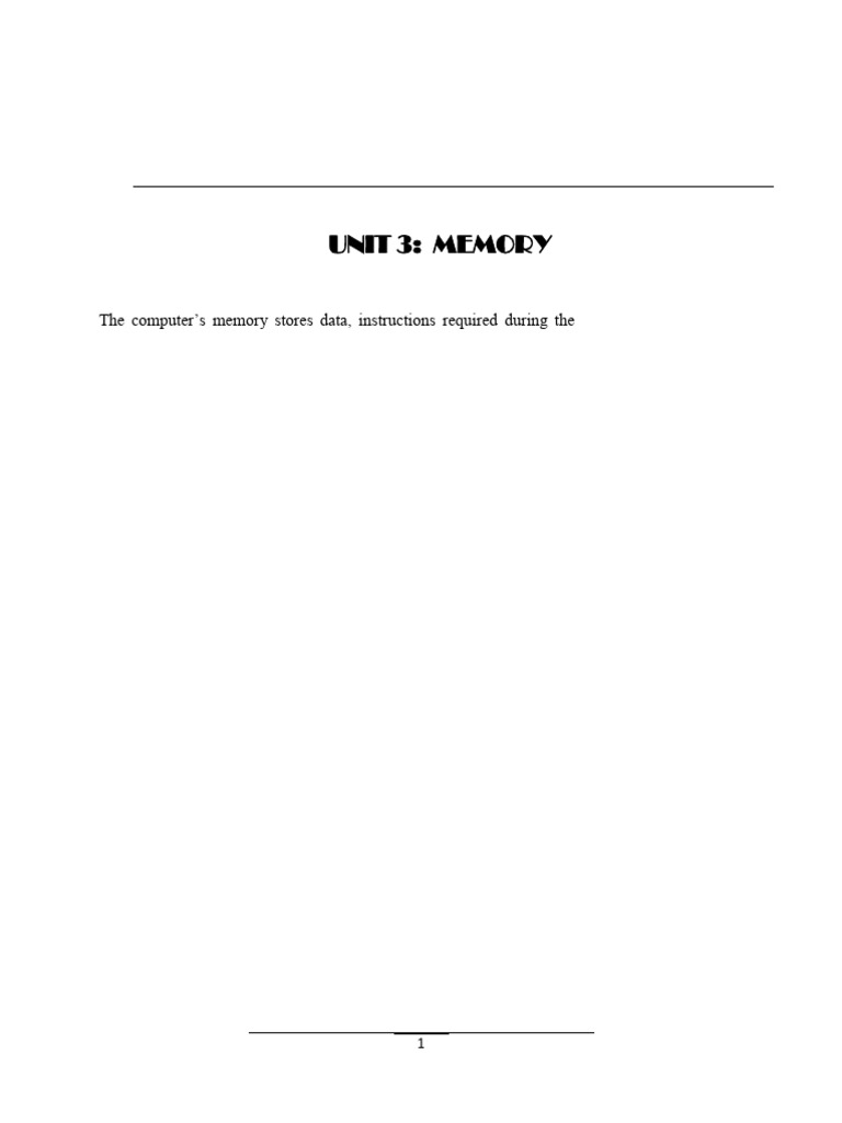 UNIT 3 - Computer Memory | PDF