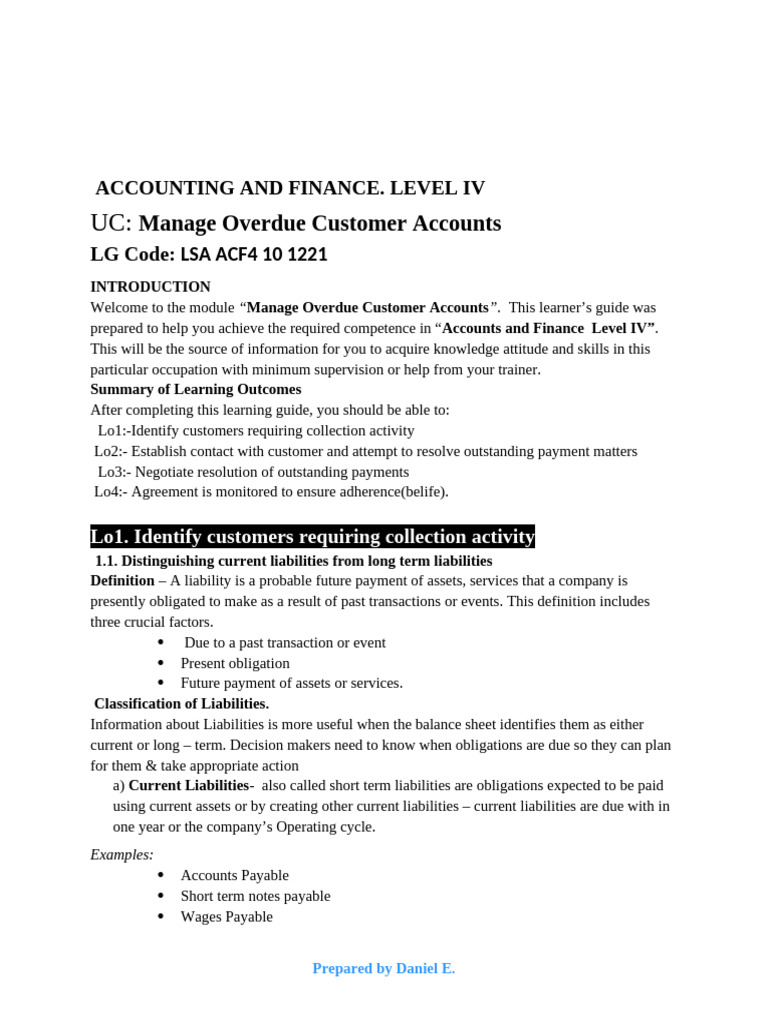 Manage Overdue Customer Accounts | PDF