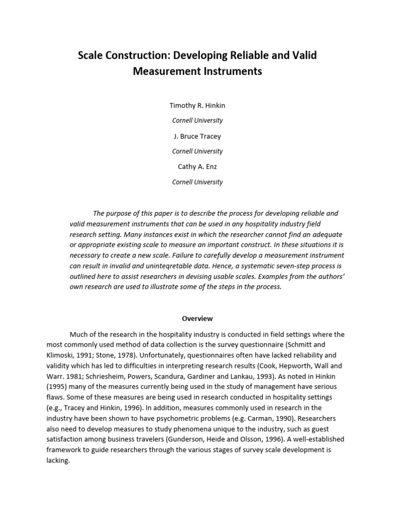Scale Construction | PDF | Factor Analysis | Validity (Statistics)