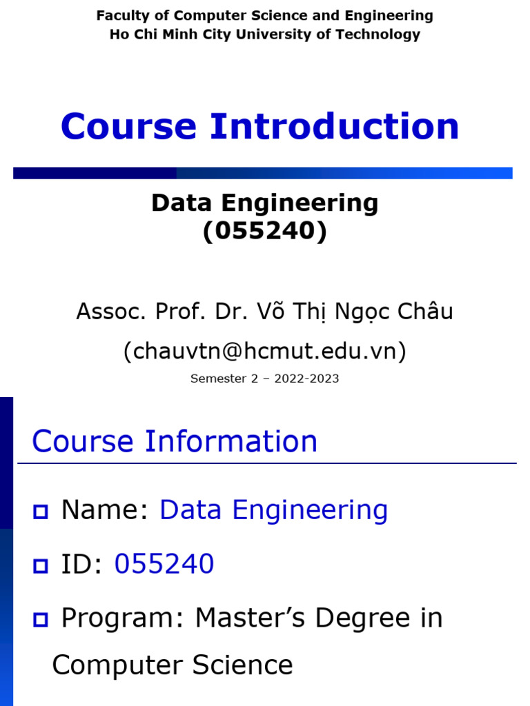 Data Engineering - Course Introduction | PDF