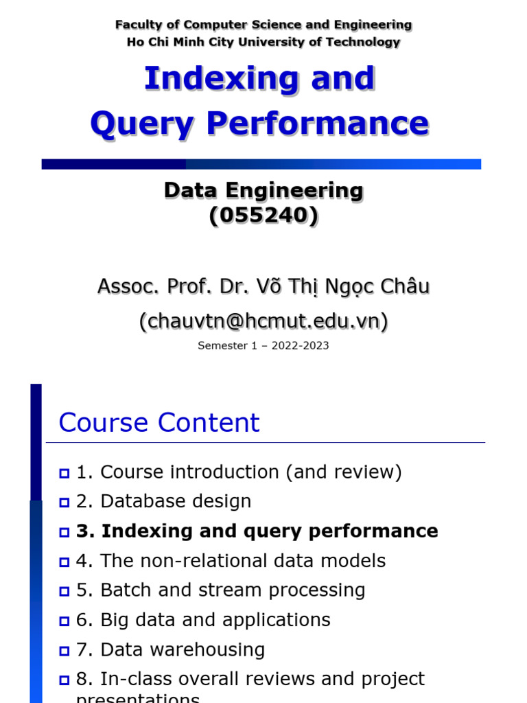 Data Engineering - Indexing and Query Performance-Updated | PDF