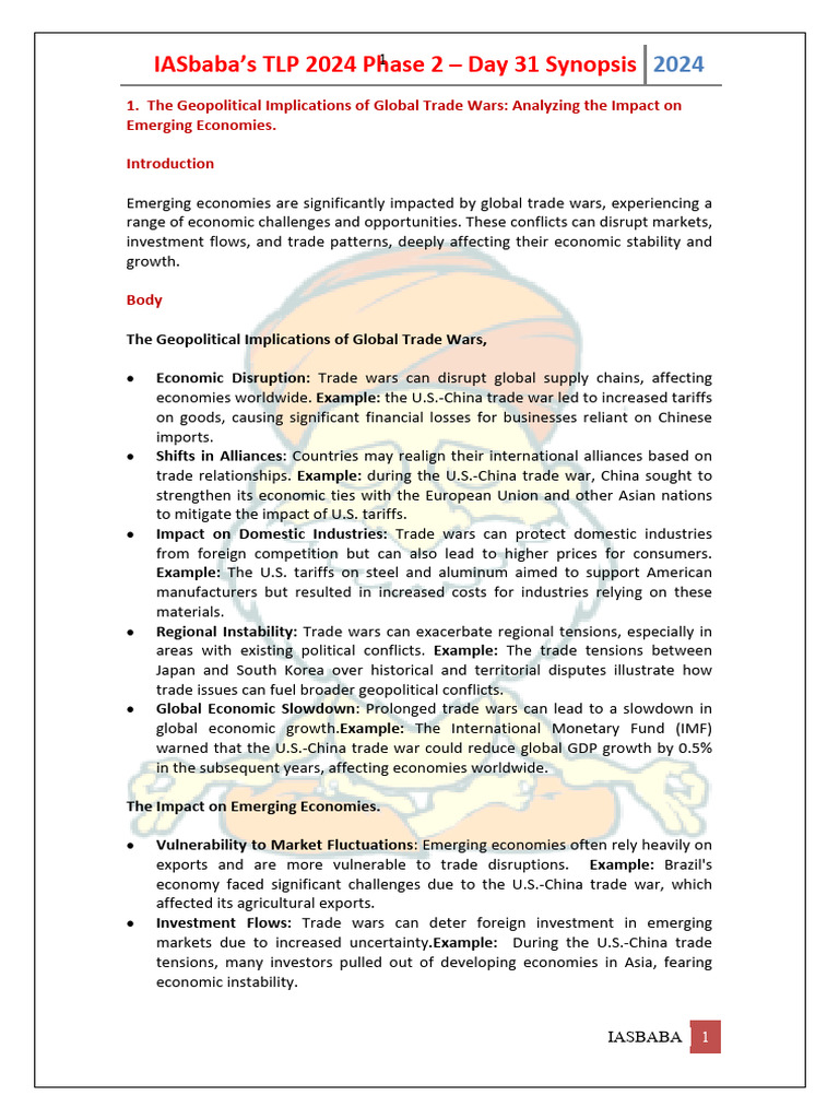 Iasbaba'S TLP 2024 Phase 2 - Day 31 Synopsis | PDF