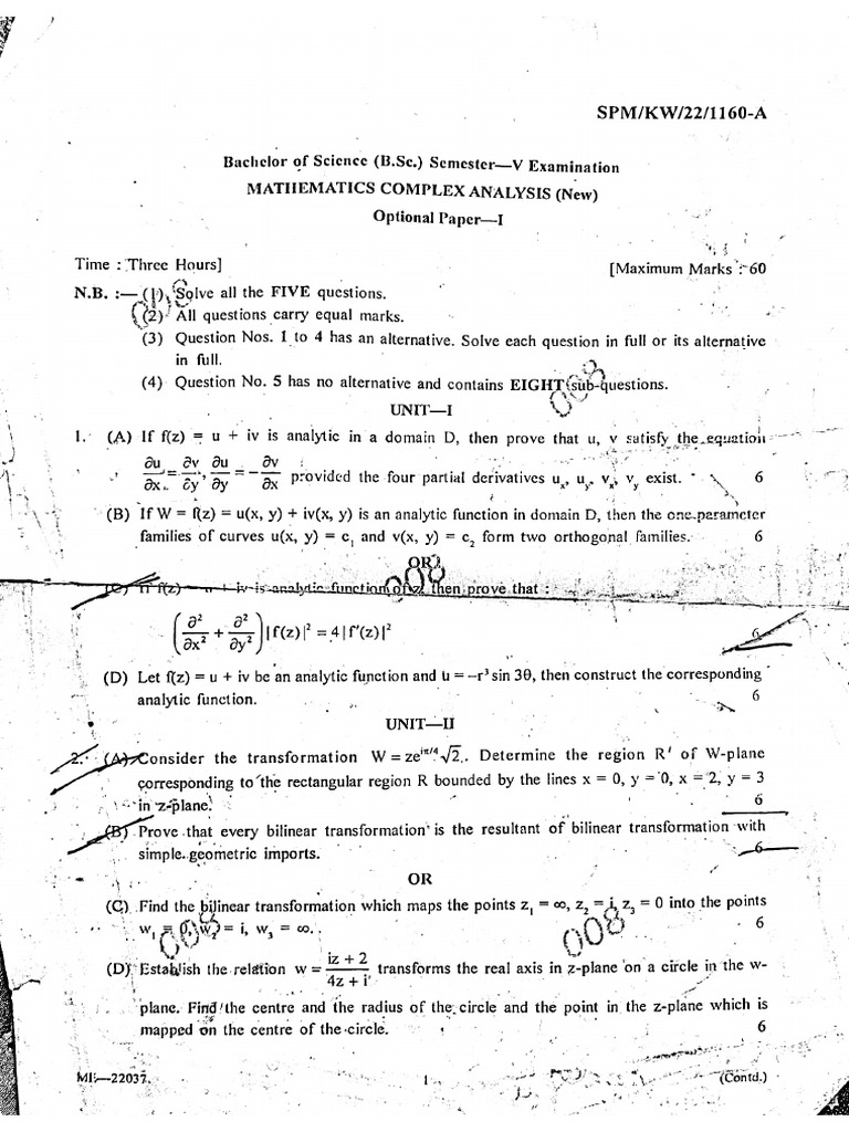 Complex Analysis w22 | PDF
