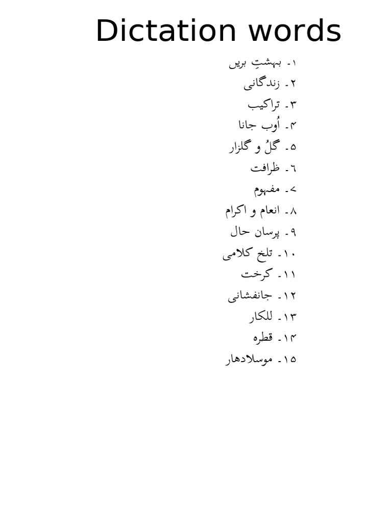 Dictation Words Gr.8 | PDF
