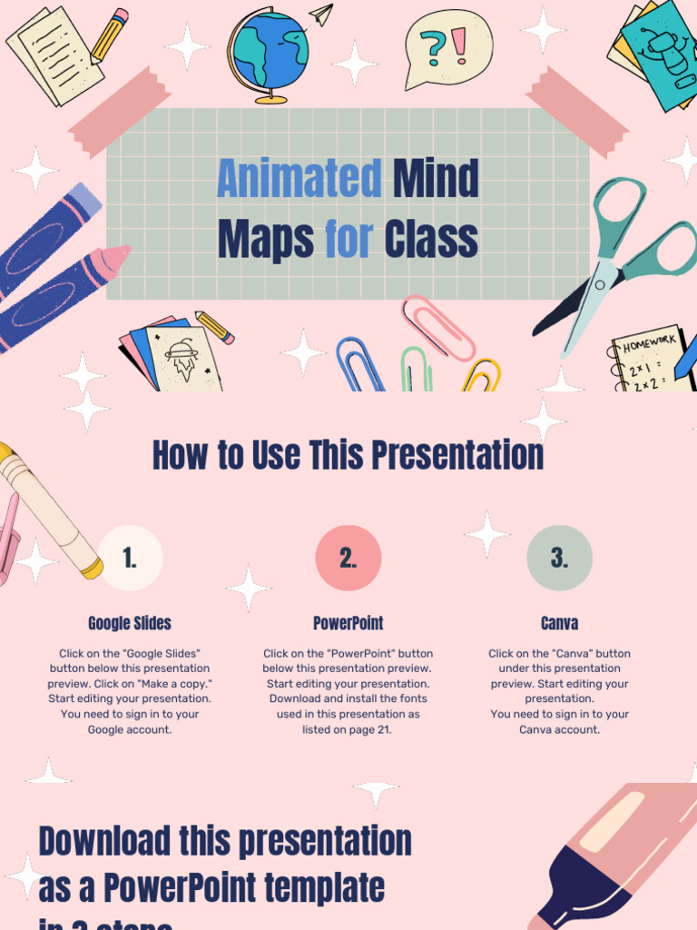 Bản sao của Animated Mind Maps for Class Pink and Blue Cute Education ...