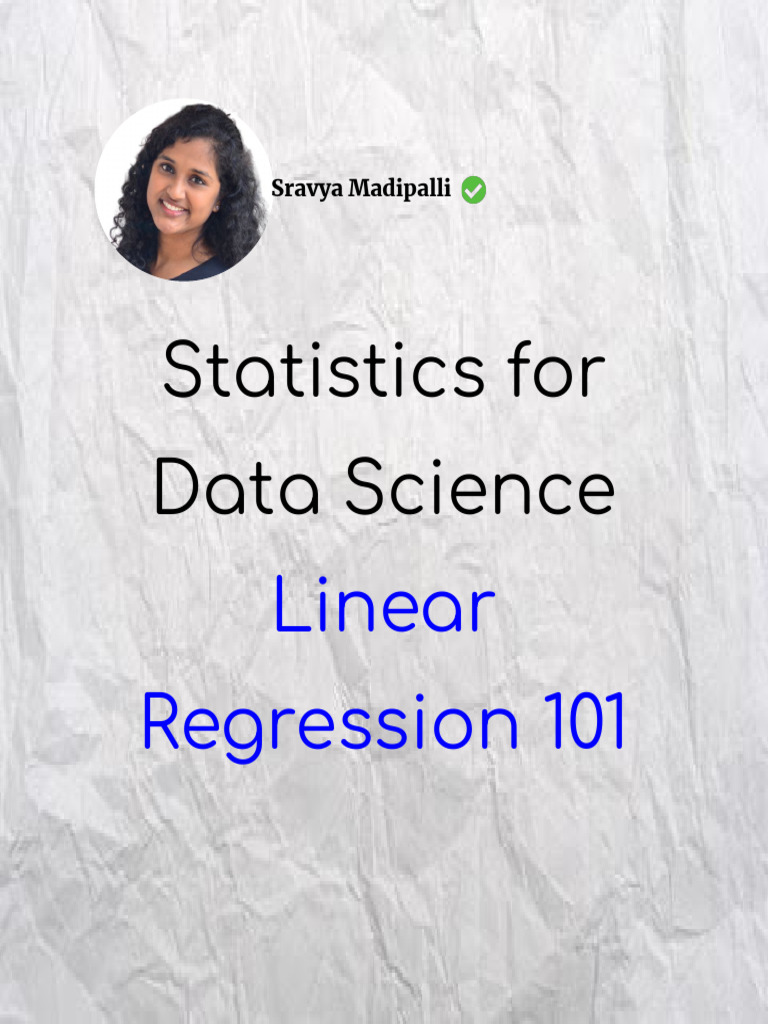 Statistics For Data Science: Linear Regression 101 | PDF
