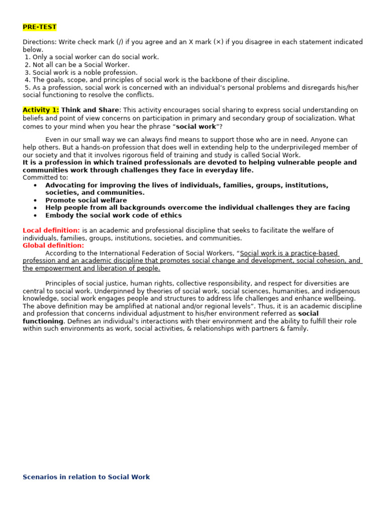 The Discipline of Social Work | PDF