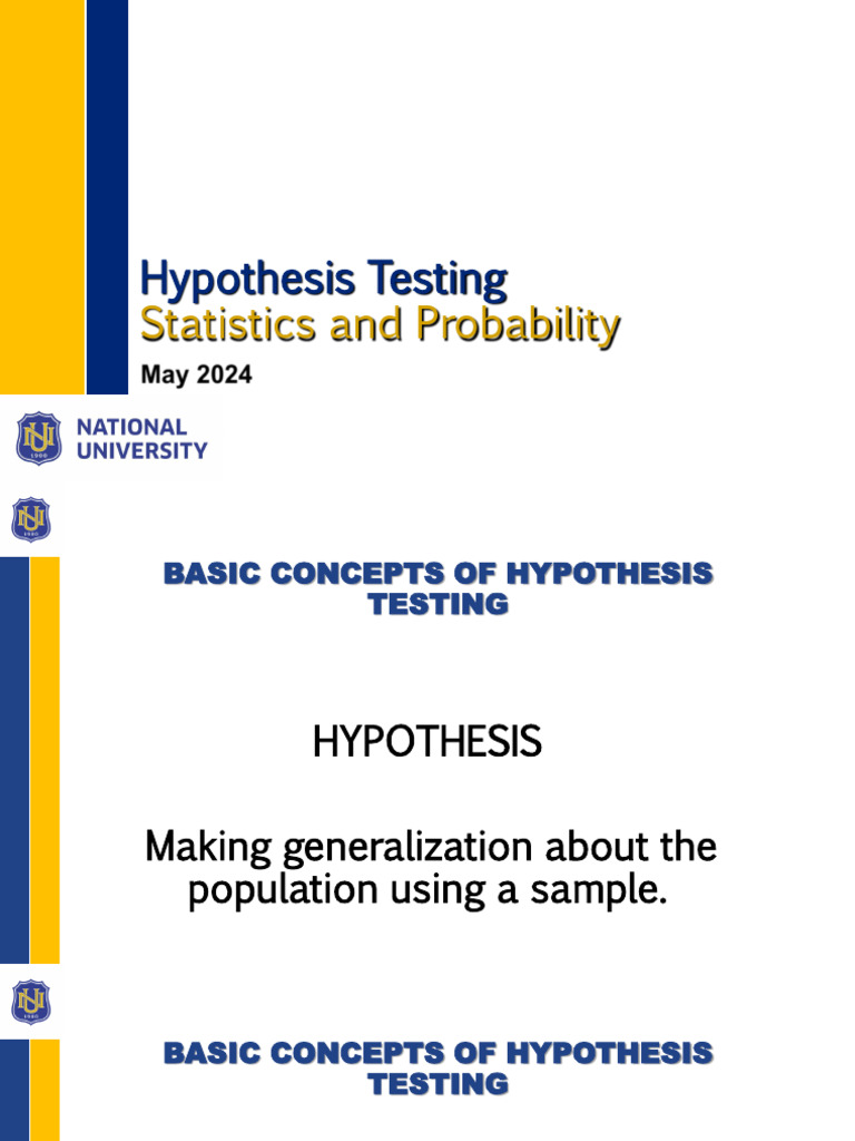 FINALS STATS WK02a - Hypothesis Testing (Basic Concepts) | PDF