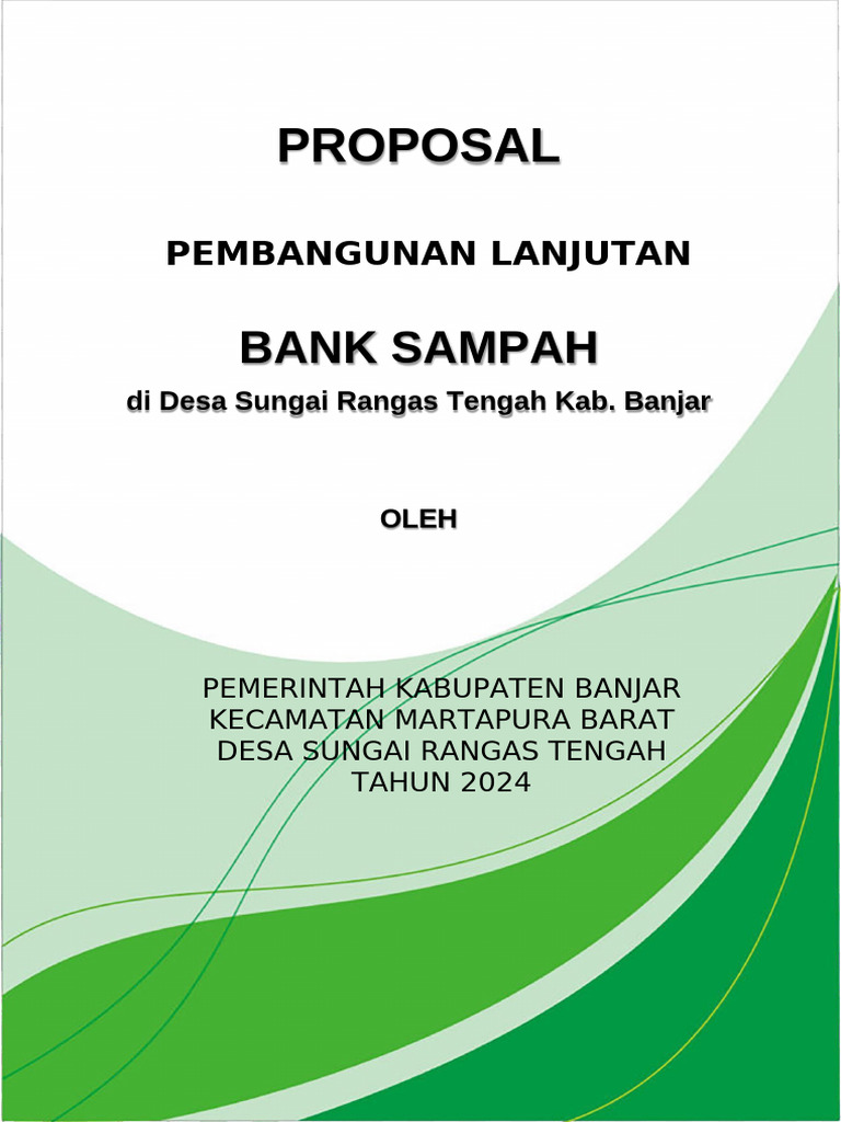 Proposal Bank Sampah SRT-2024 | PDF
