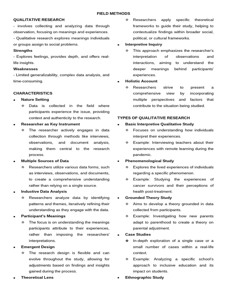 Qualitative Research Notes | PDF
