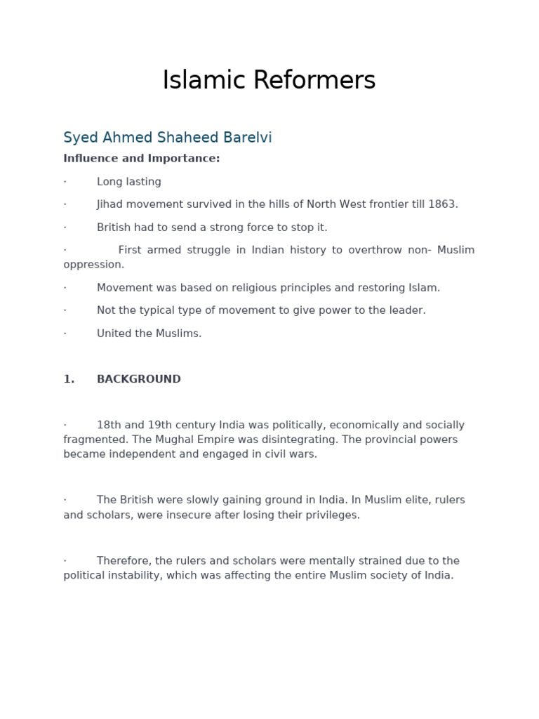 Islamic Reformers | PDF