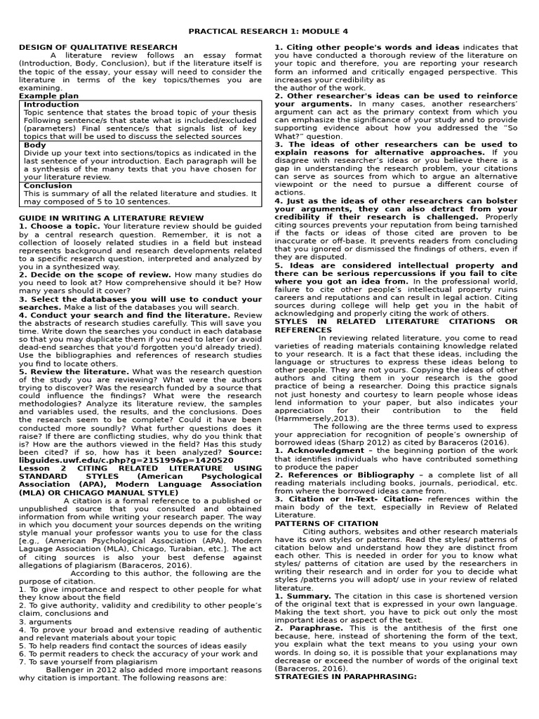 Practical Research I Module 4 Handout | PDF