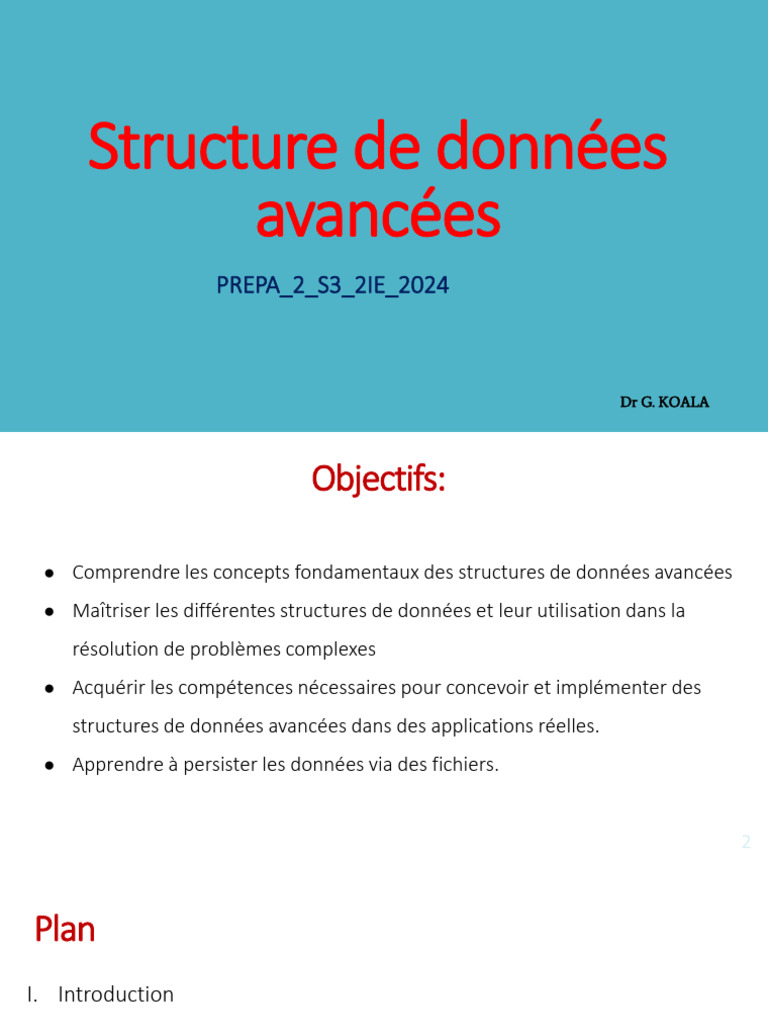 Structure de Données Avancées CPGE2 - 26 Sept 2024 | PDF