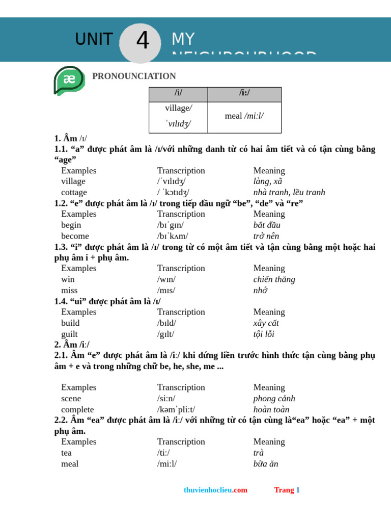 Tieng Anh 6 GLOBAL SUCCESS Unit 4 (AutoRecovered) | PDF