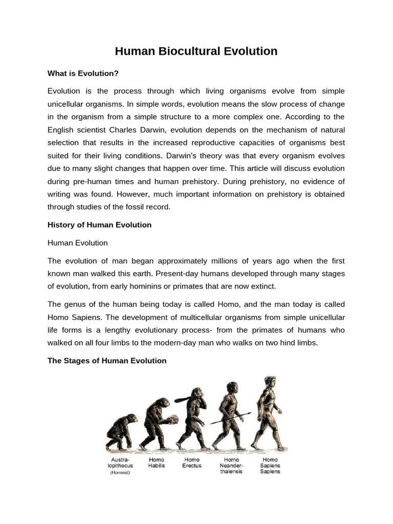 Human Biocultural Evolution | PDF