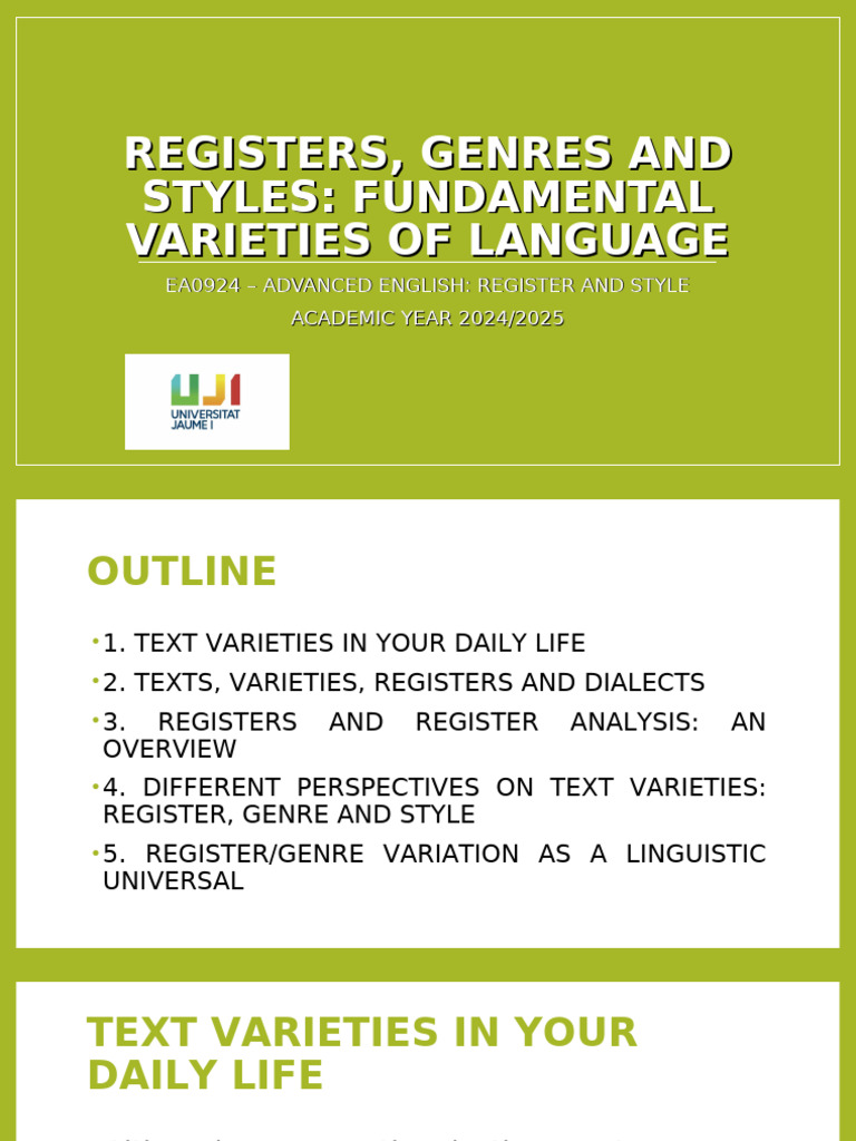 1 - Registers, Genres and Styles | PDF