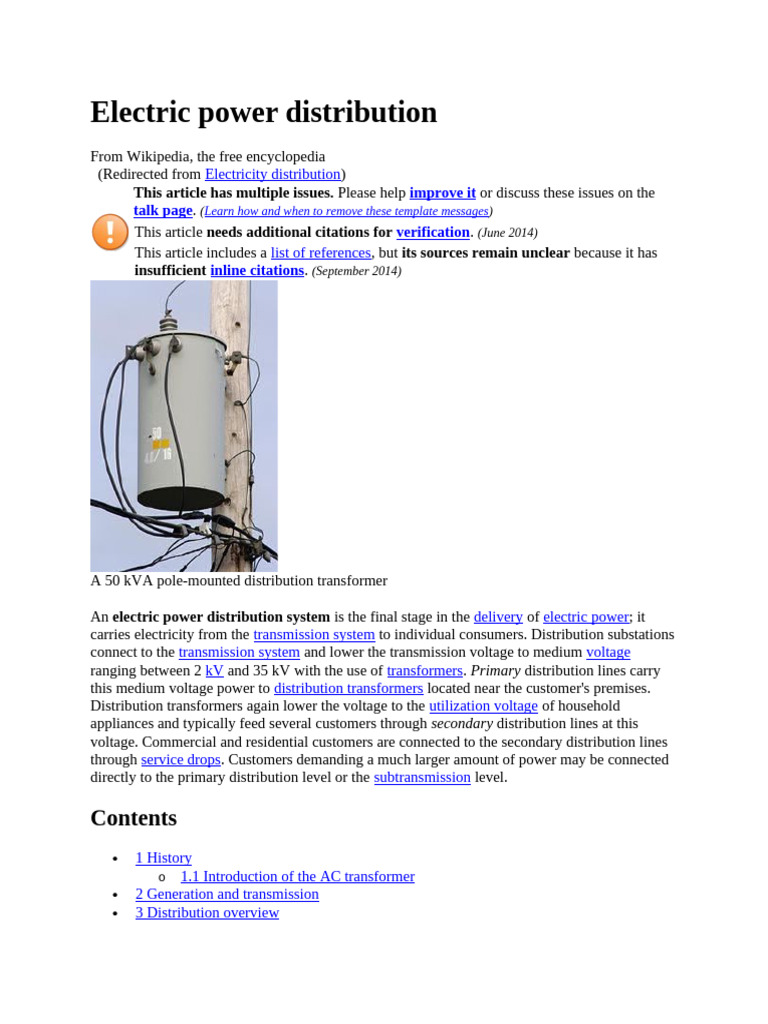Electric Power Distribution | PDF