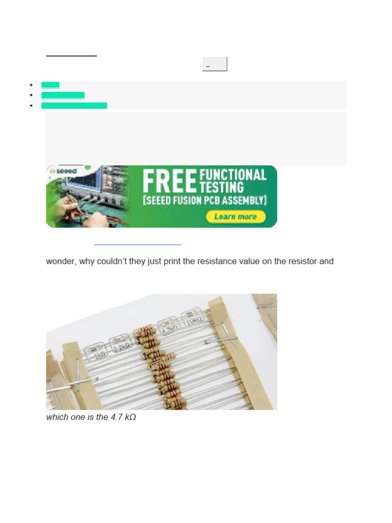 Resistor Color Coded PDF | PDF