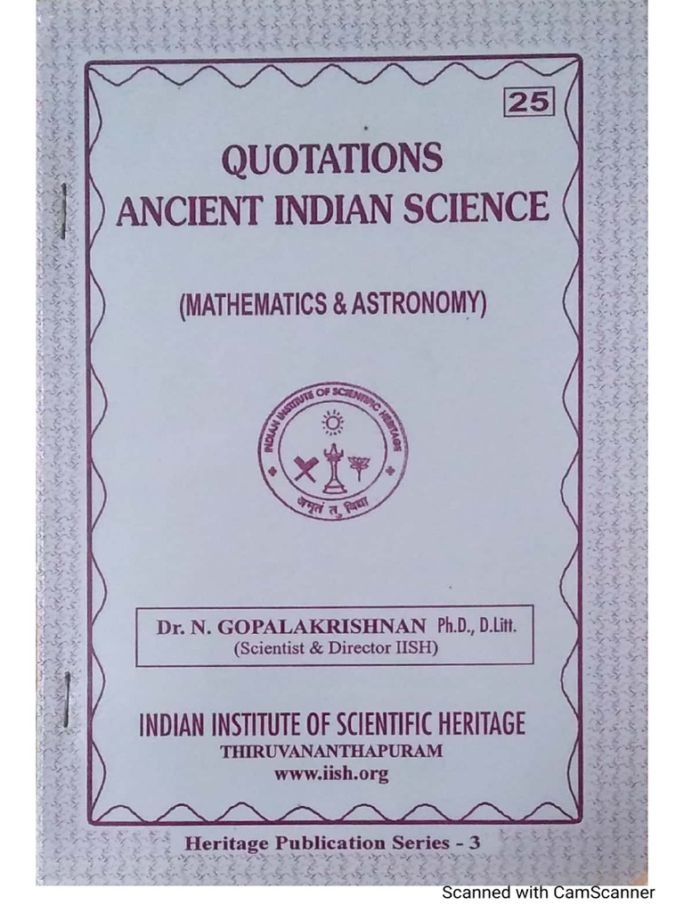 Quotations Ancient Indian Science | PDF