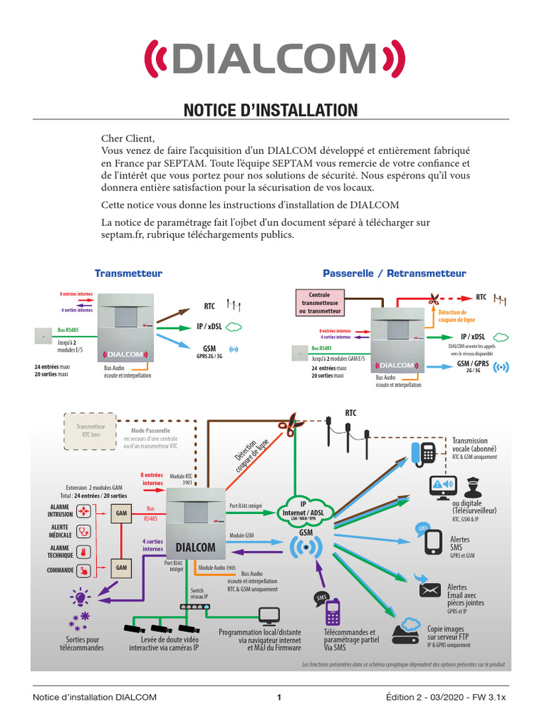 DIALCOM Notice Installation Ed3!20!03 | PDF