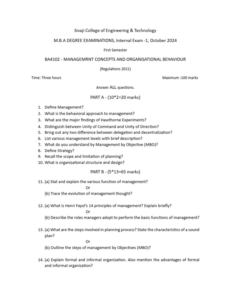 MCOB Internal-1 | PDF | Career & Growth