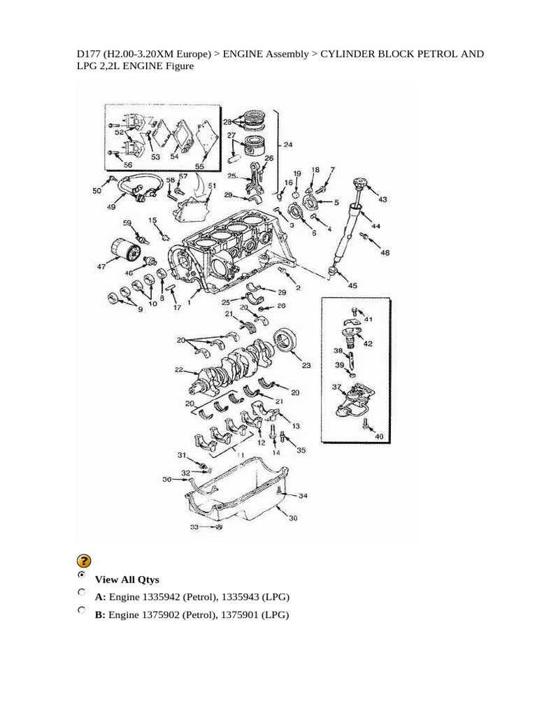 Cylinder Block Petrol and LPG 2,2L Engine | PDF