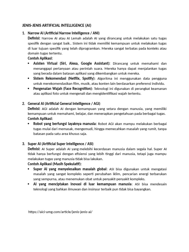 Jenis Jenis AI | PDF