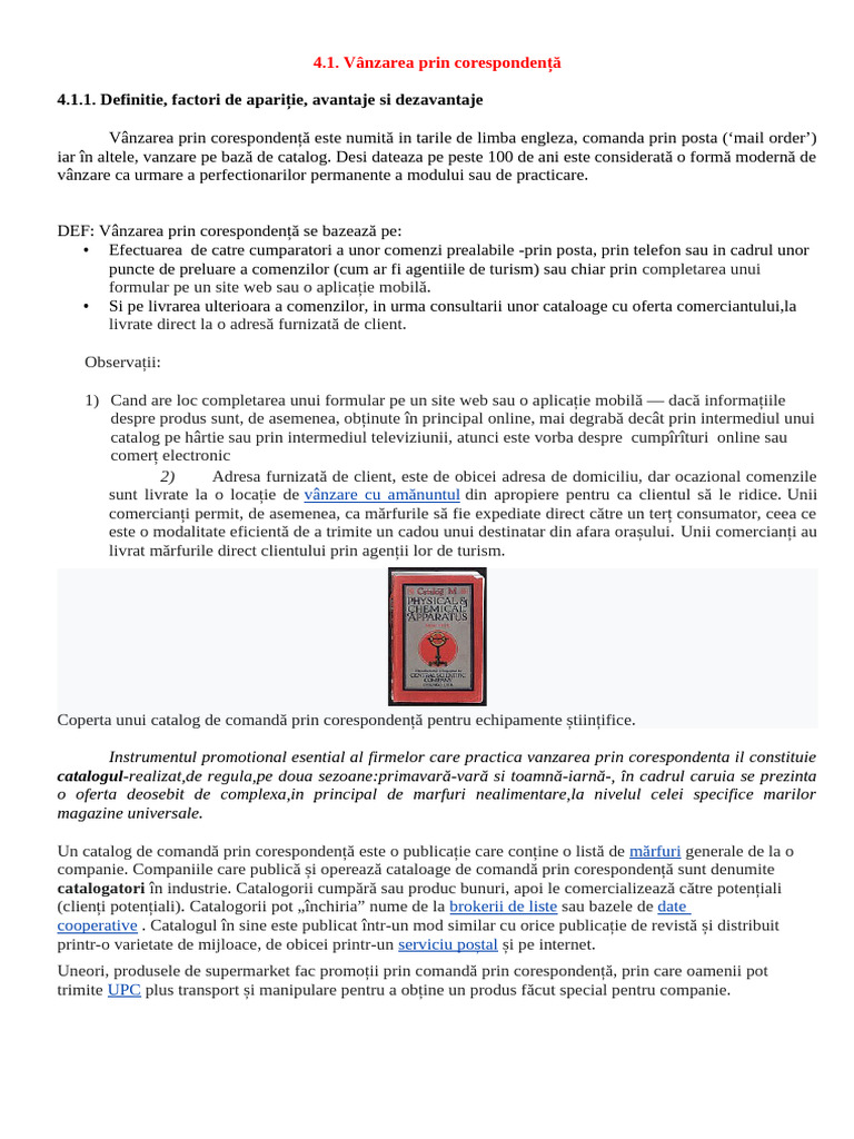 4.1. Vanzarea Prin Corespondenta COMPLET | PDF