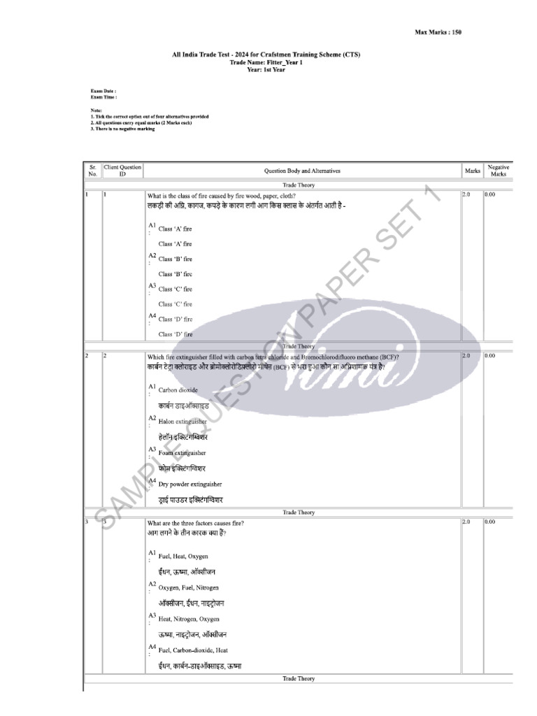 Fitter - 1st Year (Eng) Set 1 | PDF