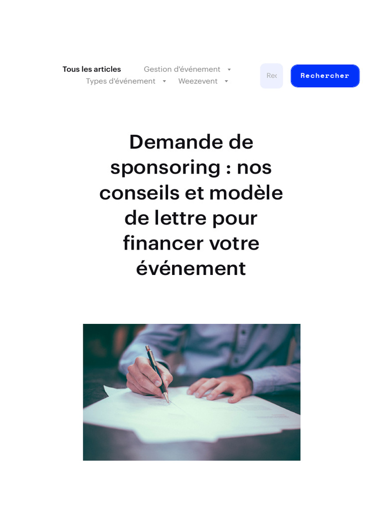 Modele Lettre De Demande Sponsor – SKRW