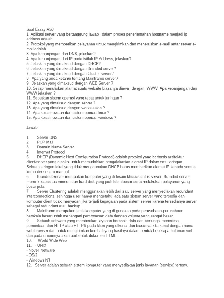 Essai Asj | PDF | Server (Computing) | Business