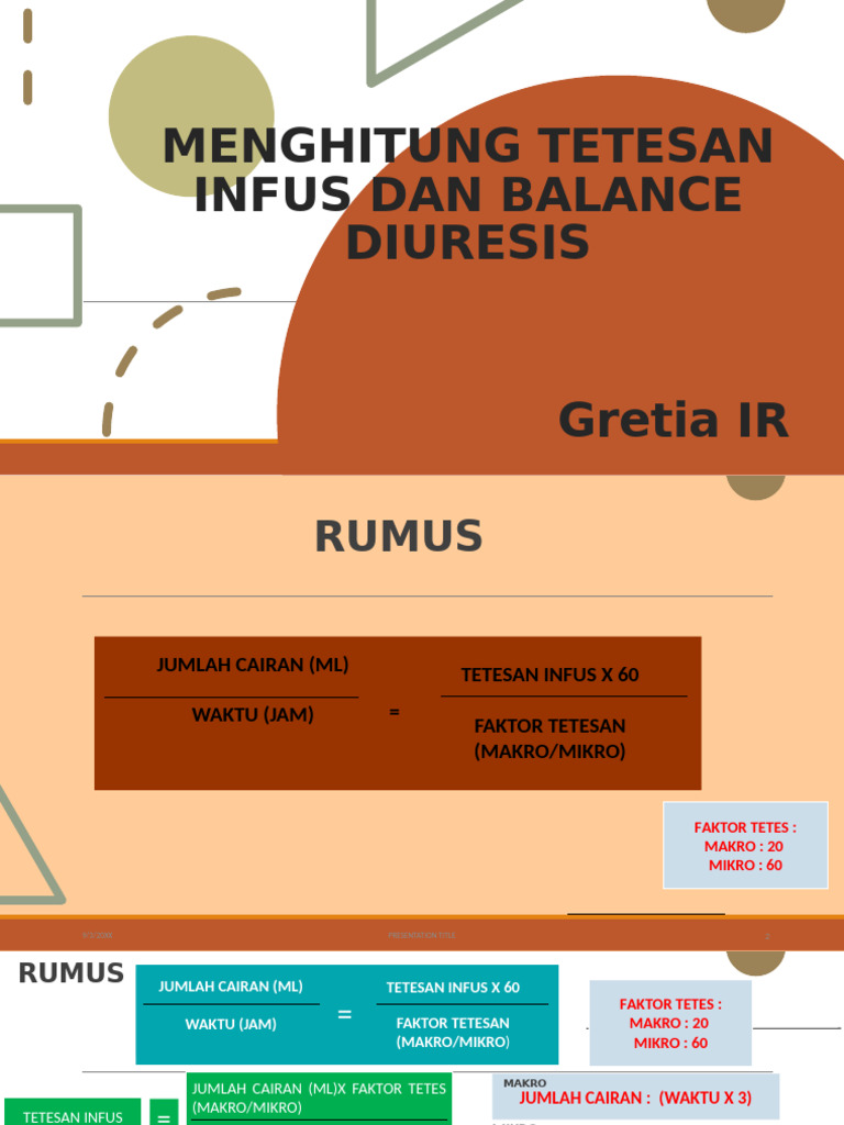 Rumus Infus Dan Balance Cairan | PDF