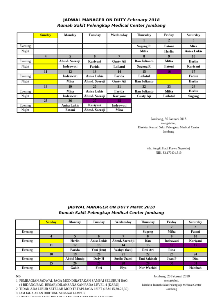 JADWAL MOD Joe | PDF
