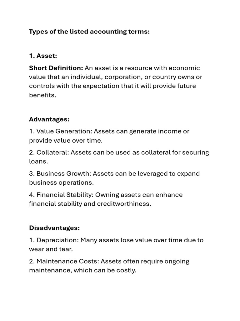 Understanding Accounting Terms and Types | PDF | Expense | Finance ...