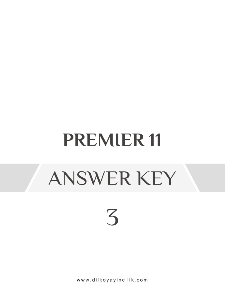 Premier 11 Answer Key 3 | PDF