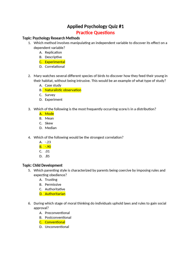 Quiz 1 Practice Questions | PDF