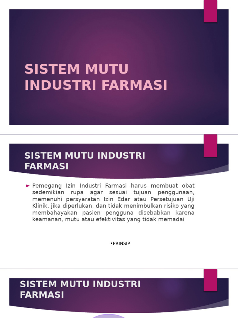 Sistem Mutu Industri Farmasi | PDF