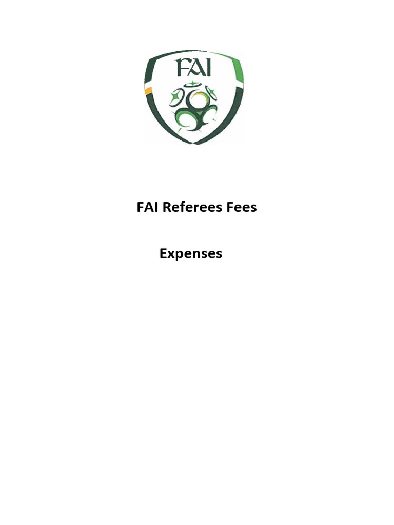 FAI Referees Fees Expenses Agreement 2022 2024 | PDF
